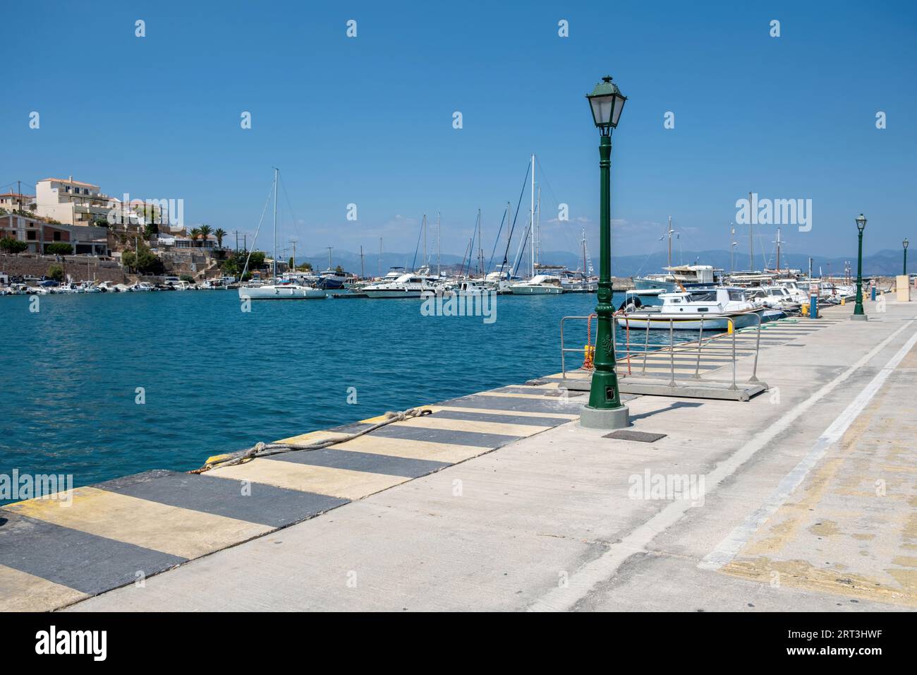 Megalochori, Milos, Miloi port Agistri island Greece. Seaside building ...