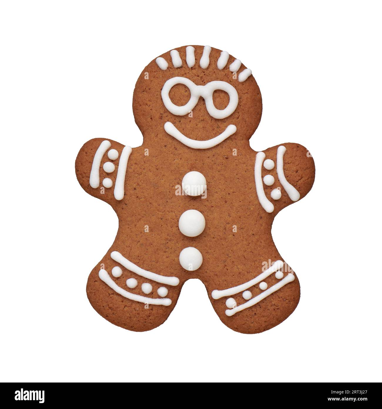 Hand painted gingerbread man cookie, cut out, isolated Stock Photo - Alamy