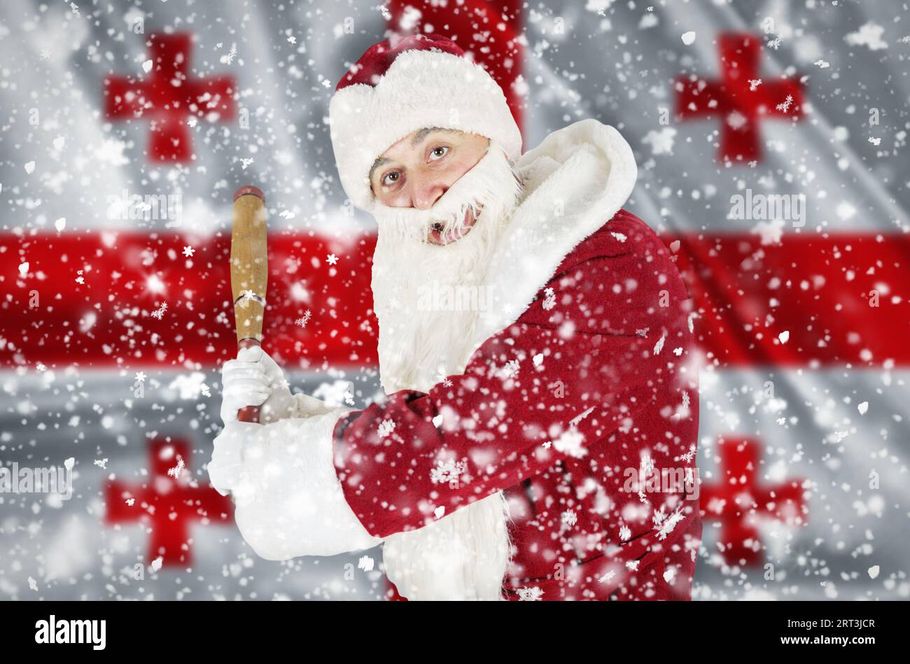 Georgia flag falling snow new hi-res stock photography and images - Alamy