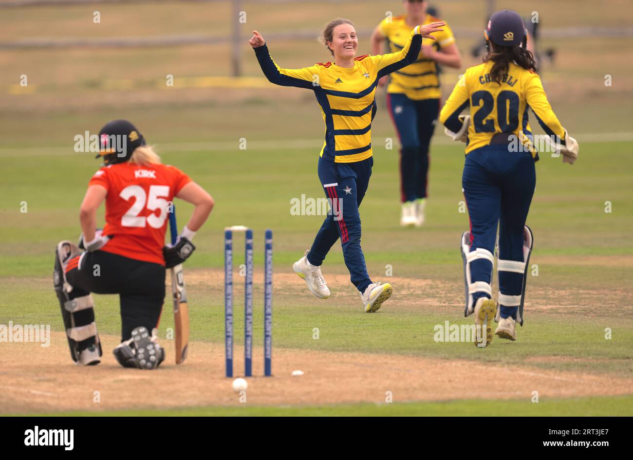 London, UK. 10th Sep, 2023. South East Stars Bethan Miles celebrates ...