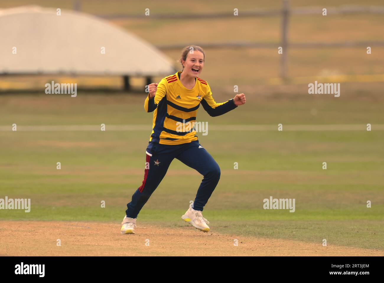 London, UK. 10th Sep, 2023. South East Stars Bethan Miles celebrates ...