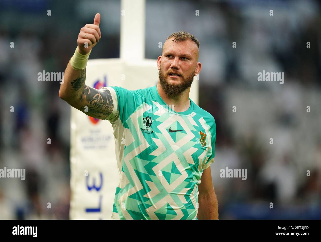 South Africa's RG Snyman after the 2023 Rugby World Cup Pool B match at ...