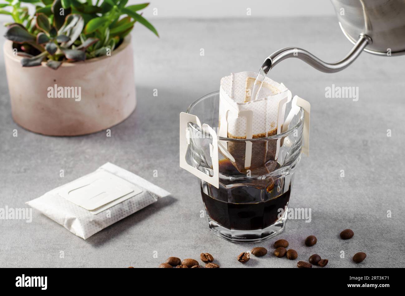 Drip Coffee Bag in a Cup, The Process of Brewing Coffee, Quick Way to ...