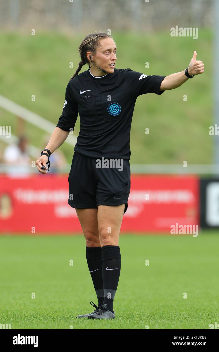 Lewes, UK. 10th Sep, 2023. Referee Lauren Impey during the FA Womens ...