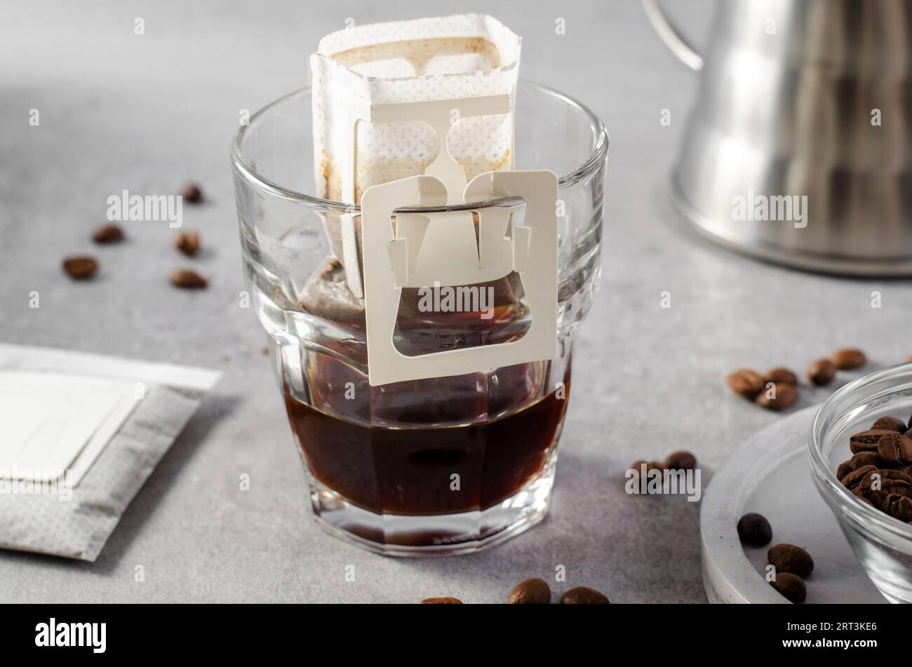 Drip Coffee Bag in a Cup, The Process of Brewing Coffee, Quick Way to ...