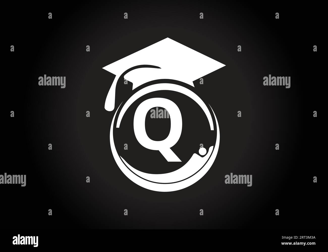 Initial alphabet Q with the Graduation ceremony. Congratulations ...