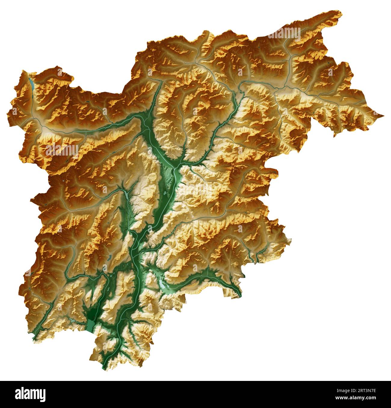 Trentino-Alto Adige. A region of Italy. Detailed 3D rendering of a ...