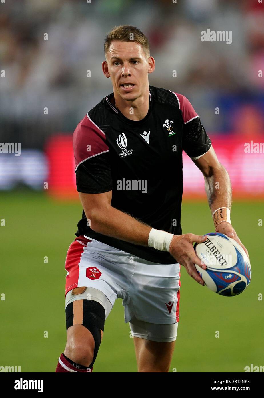 Wales' Liam Williams warming up before the 2023 Rugby World Cup Pool C match at the Stade de ...