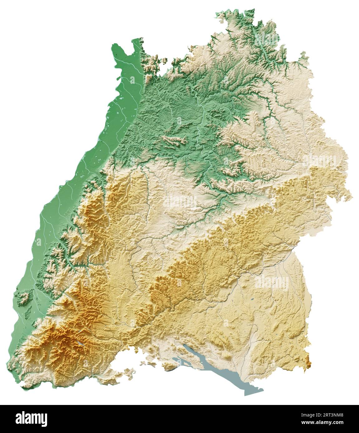 Baden-Württemberg. German state (Land). Detailed 3D rendering of a ...