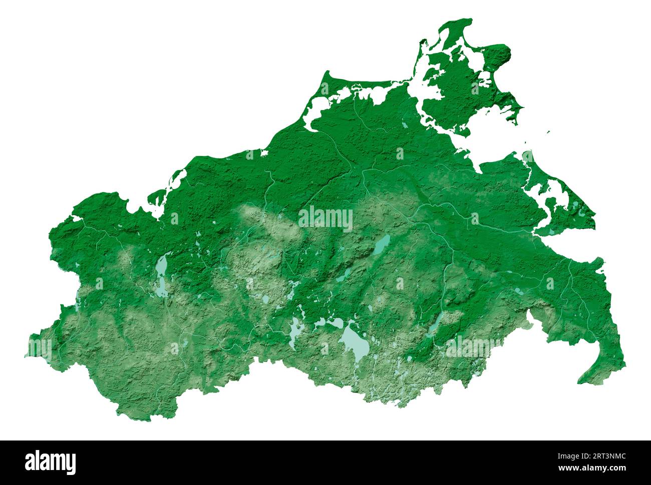 Mecklenburg-Vorpommern. German state (Land). Detailed 3D rendering of a ...