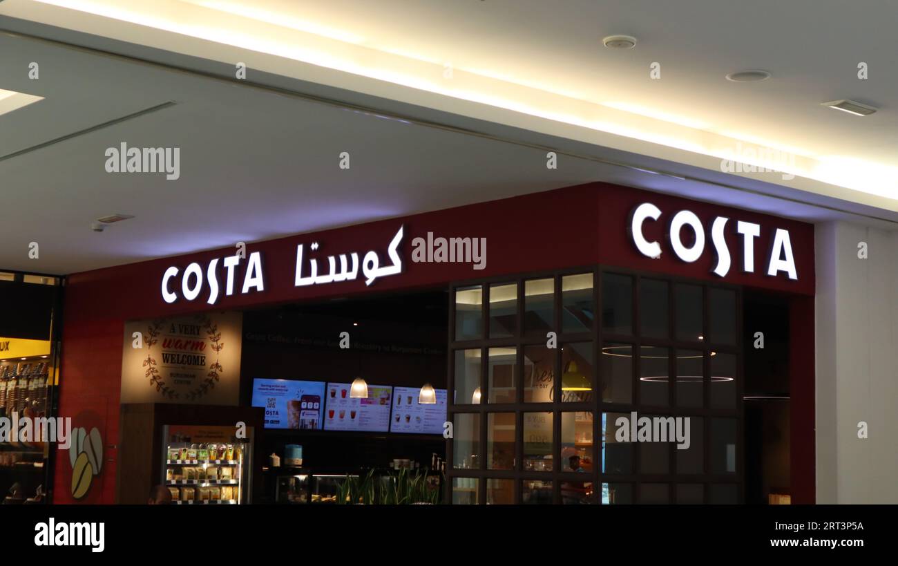 Dubai, UAE - 09-10-2023: 'Costa' coffee outlet in Burjuman Mall Stock ...