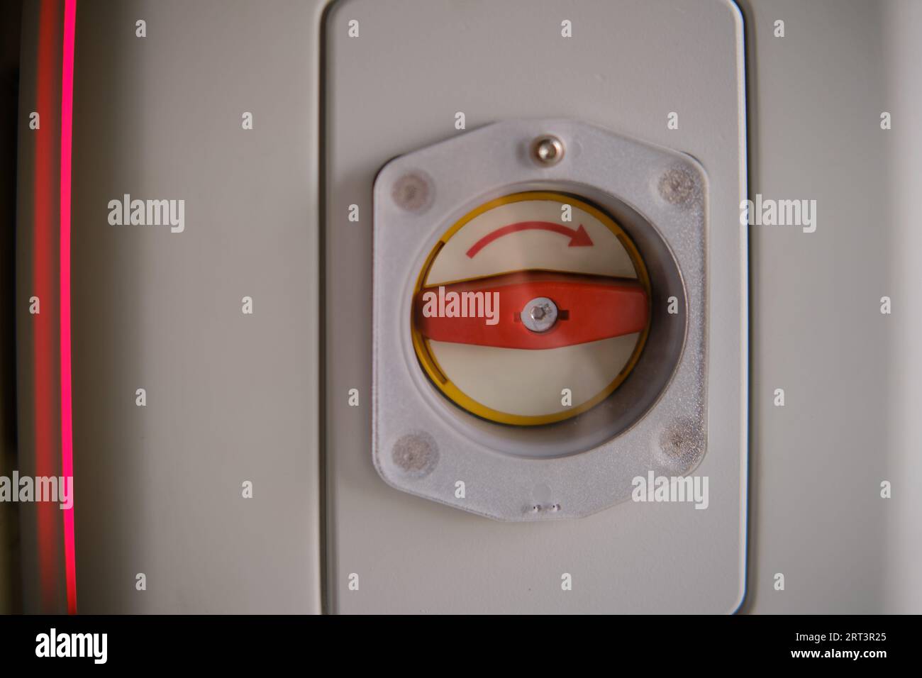 Emergency break for forced opening of doors in a train carriage Stock ...