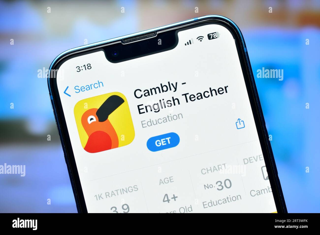 New Delhi, India 10 September 2023:- Cambly application on smartphone used to learn english ...