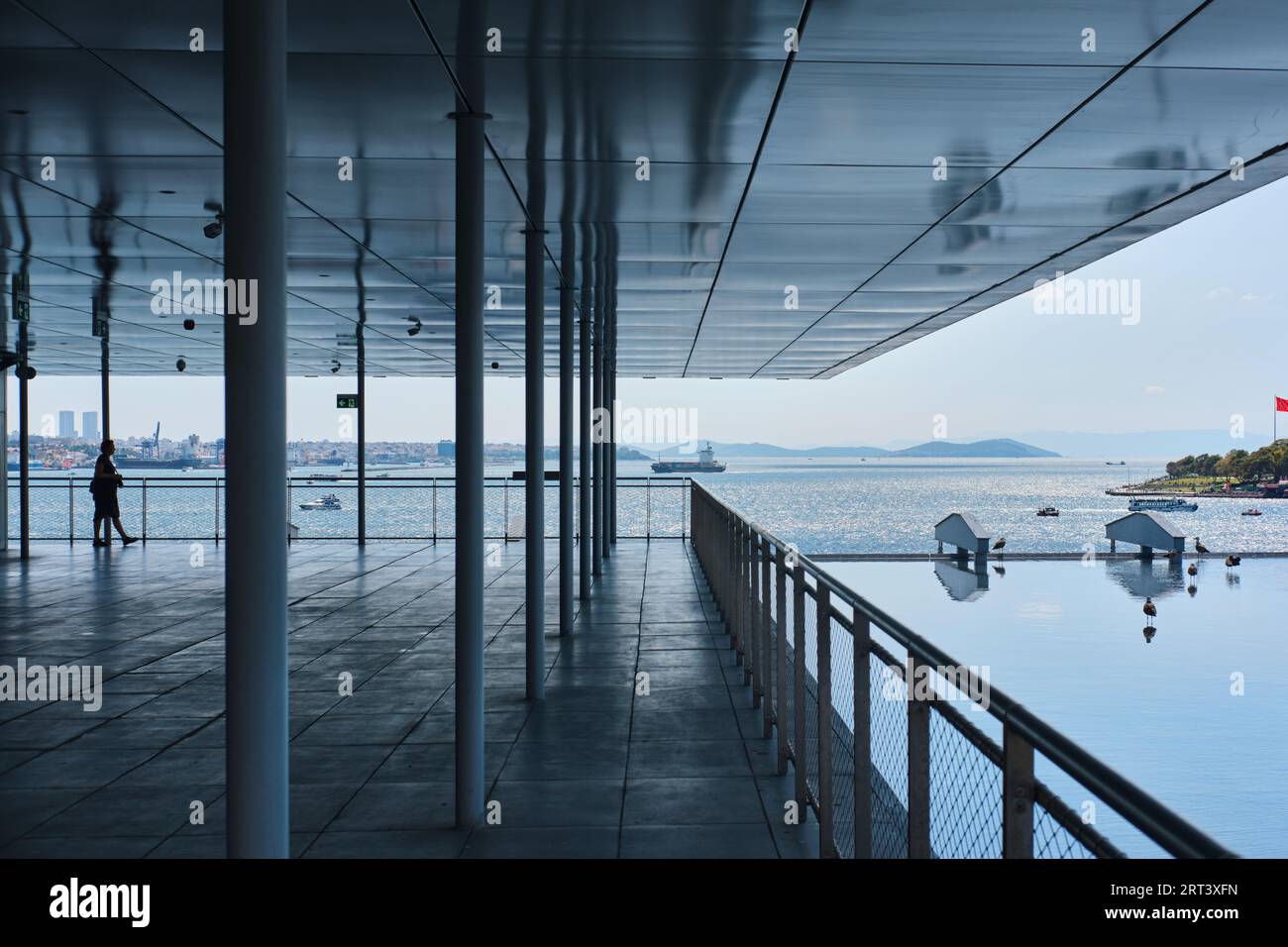 Istanbul, Turkey - September 10, 2023: Bosphorus view from terrace of ...