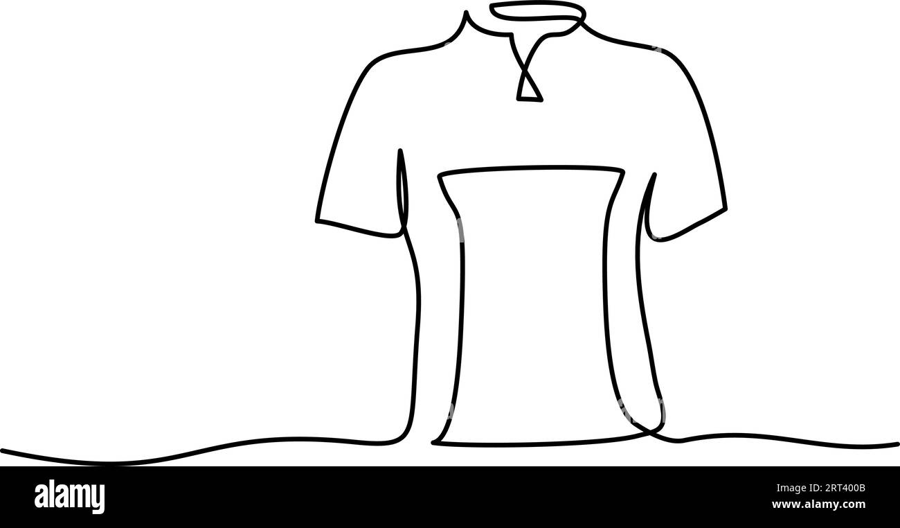 T-shirt sketch. Continuous one line drawing. Vector illustration ...