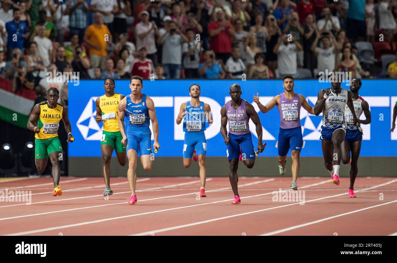 Filippo Tortu of Italy, Eugene Amo-Dadzie of GB & NI and Mouhamadou ...