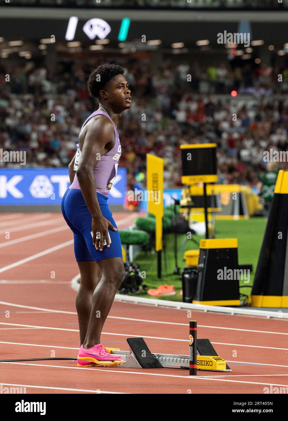 Jeremiah Azu of GB & NI competing in the 4x100m relay on day eight at ...