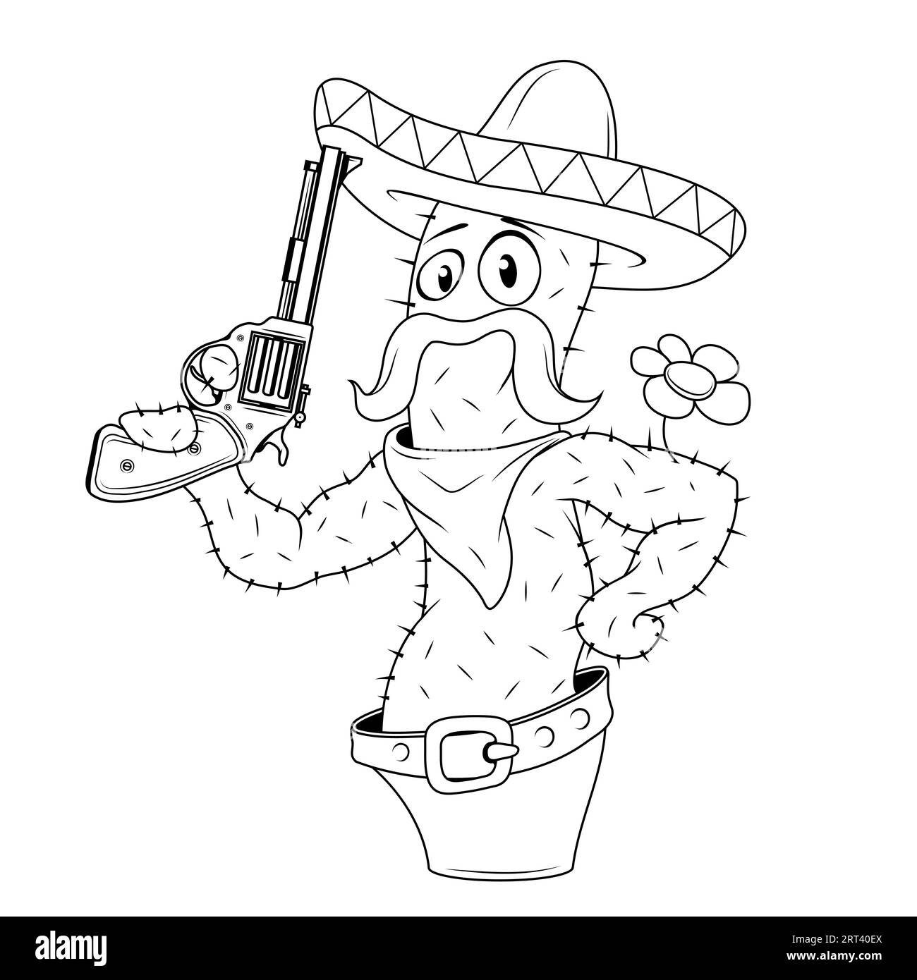 Cactus and sombrero Black and White Stock Photos & Images - Alamy
