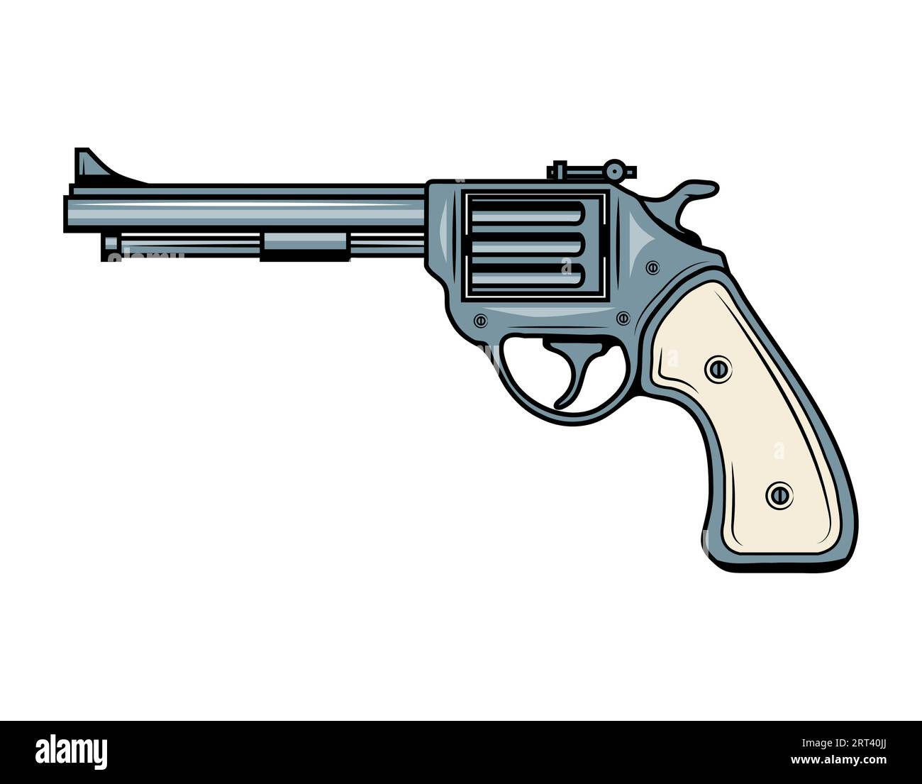 Revolver. Vector illustration of a Firearm, Handgun Stock Vector Image ...