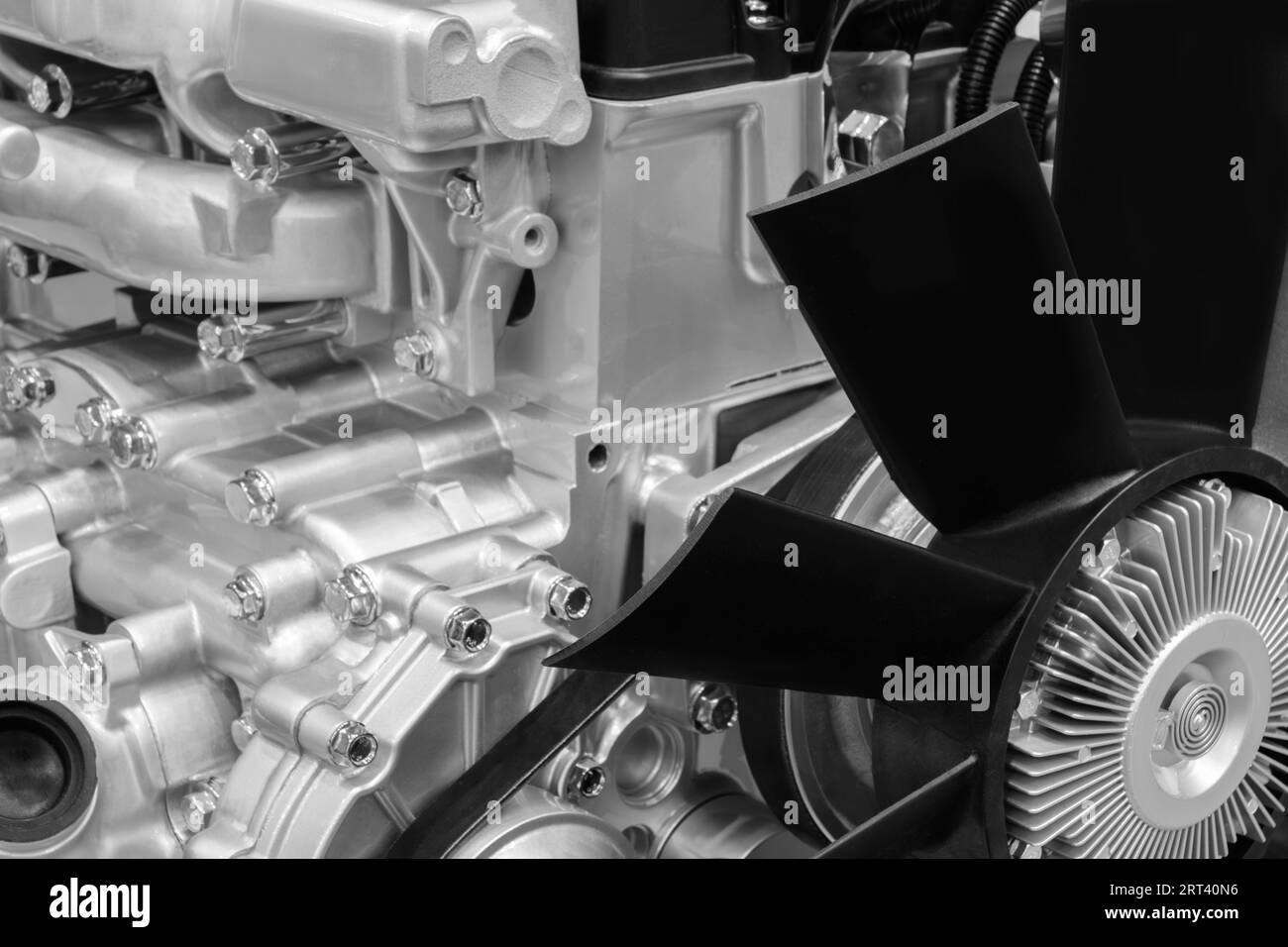 diesel engine. Fragment of a diesel motor close-up. SEngine details ...