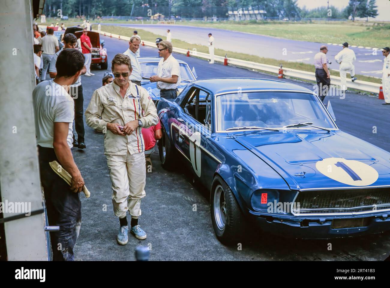 Jerry Titus driving a Shelby Racing Ford Mustang at the 1968 Watlins ...