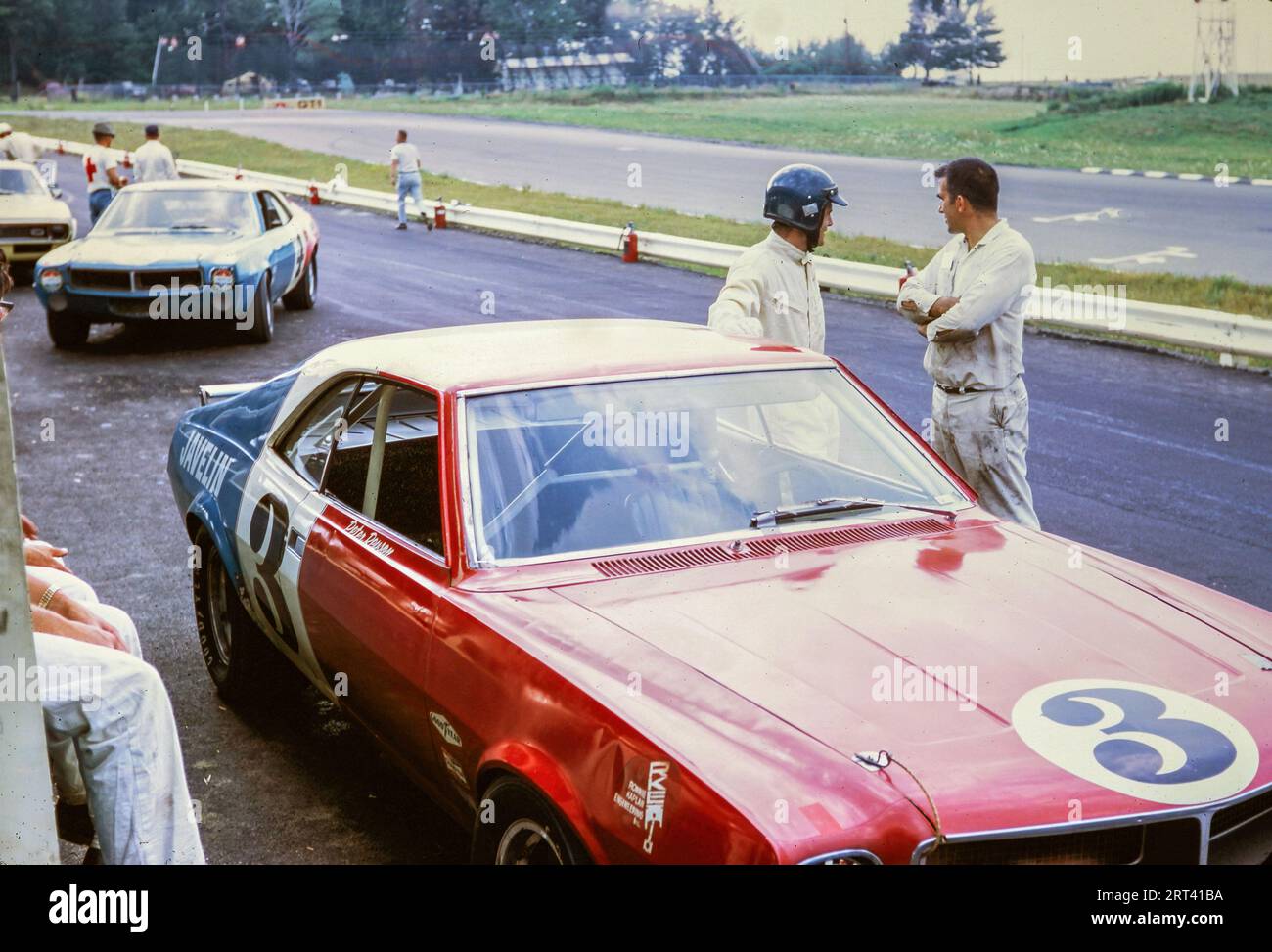 Peter Revson driving a AMC Javelin at the 1968 Watlins Glen Trans Am ...