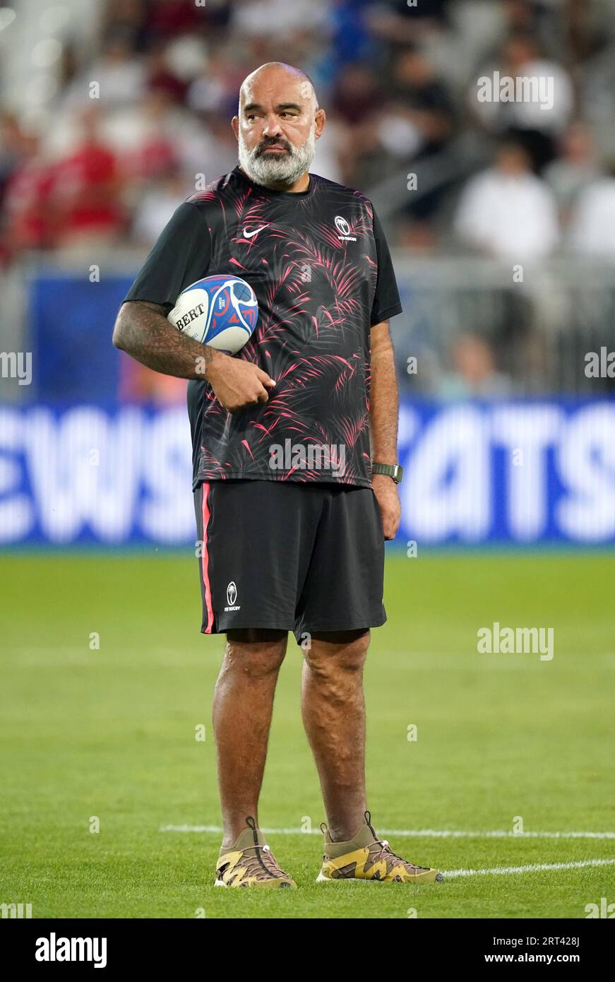 Fiji head coach Simon Raiwalui before the 2023 Rugby World Cup Pool C ...