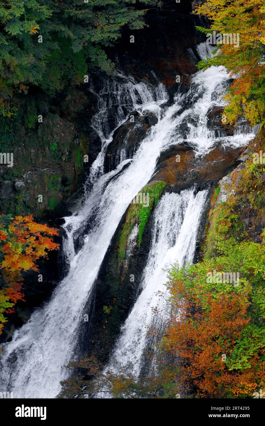 Beautiful scenery of Japan. Nikko's famous waterfall "Kirifuri-no-taki ...