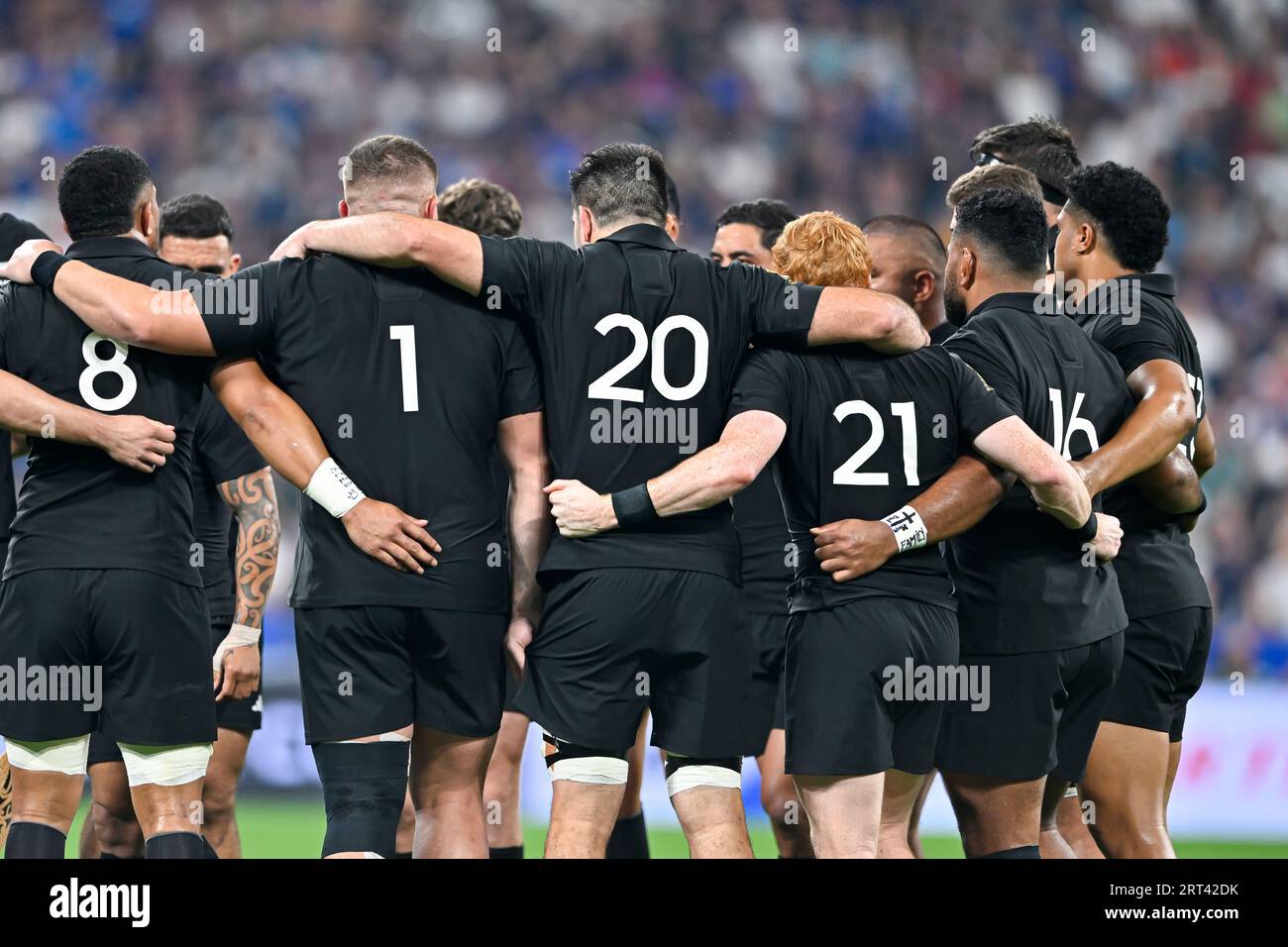 Players of NZ during the Rugby World Cup RWC 2023, Pool A match between ...