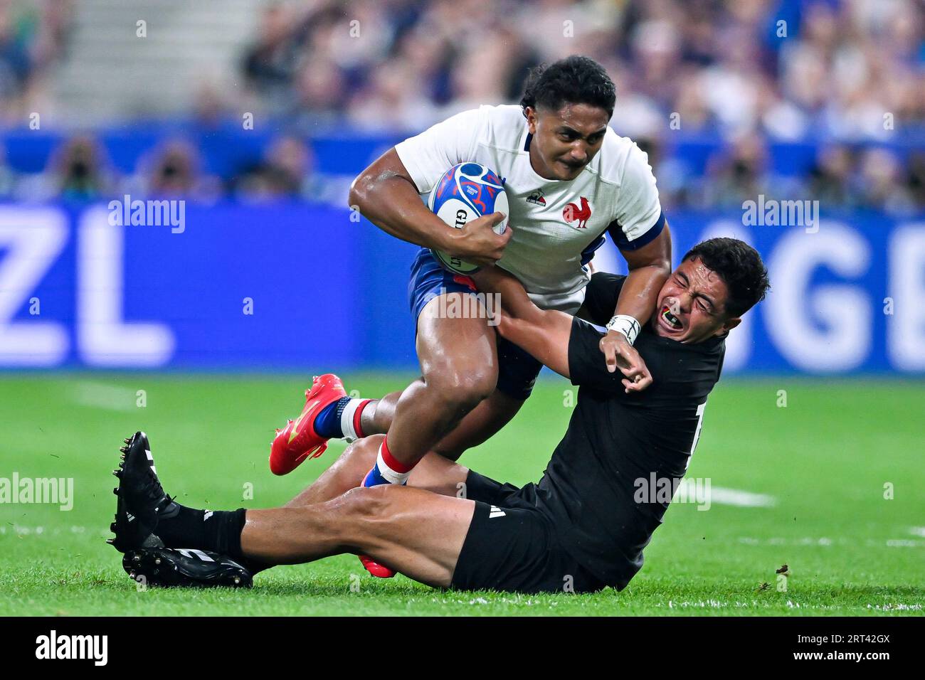 Yoram Moefana and Richie Mo'unga during the Rugby World Cup RWC 2023 ...