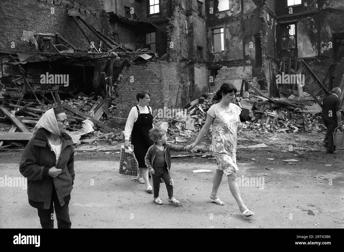 Toxteth Riots 1981 UK.The morning after night of riots, a local people ...