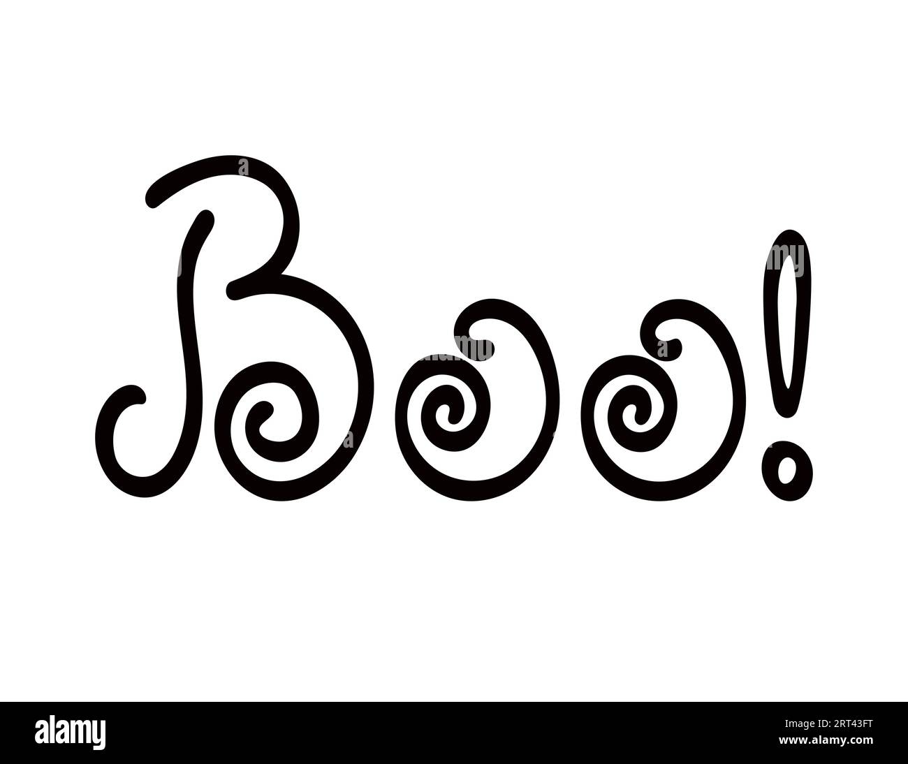 Boo Traditional Halloween scary phrase holiday design element quote for ...