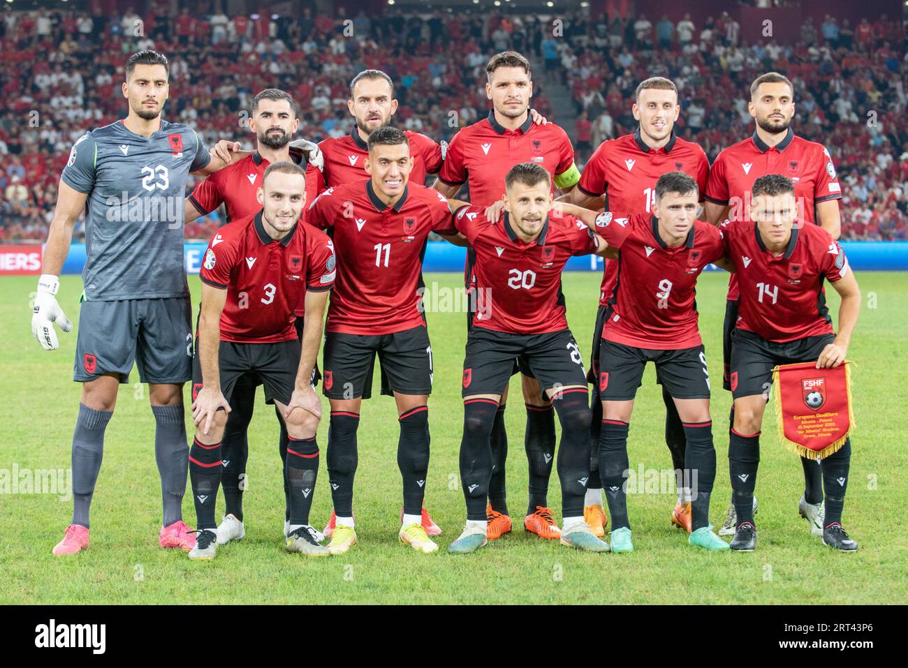 Tirana, Albania. 10th Sep, 2023. The Albanian national football team ...