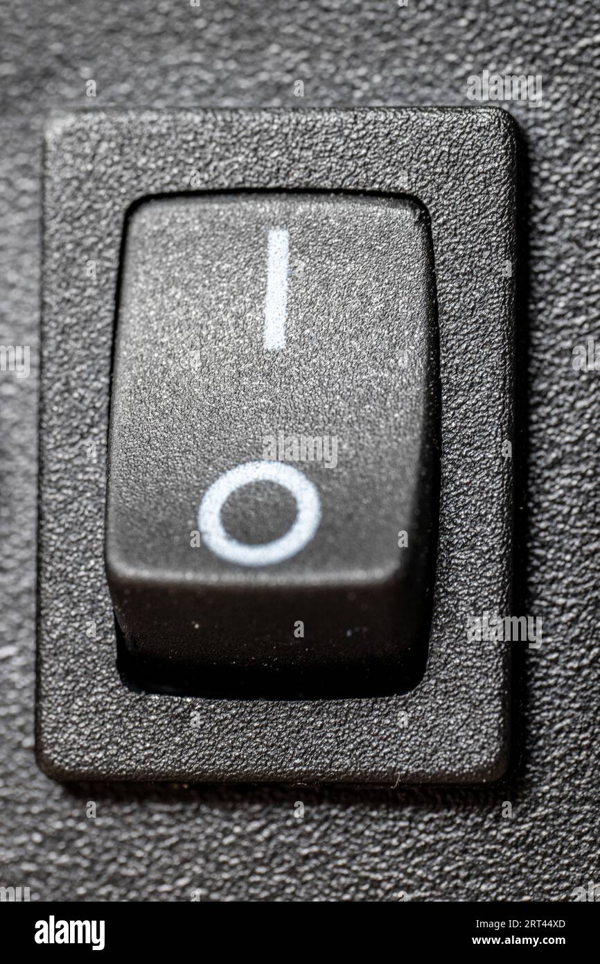 Macro Photograph of an on and off switch Stock Photo - Alamy