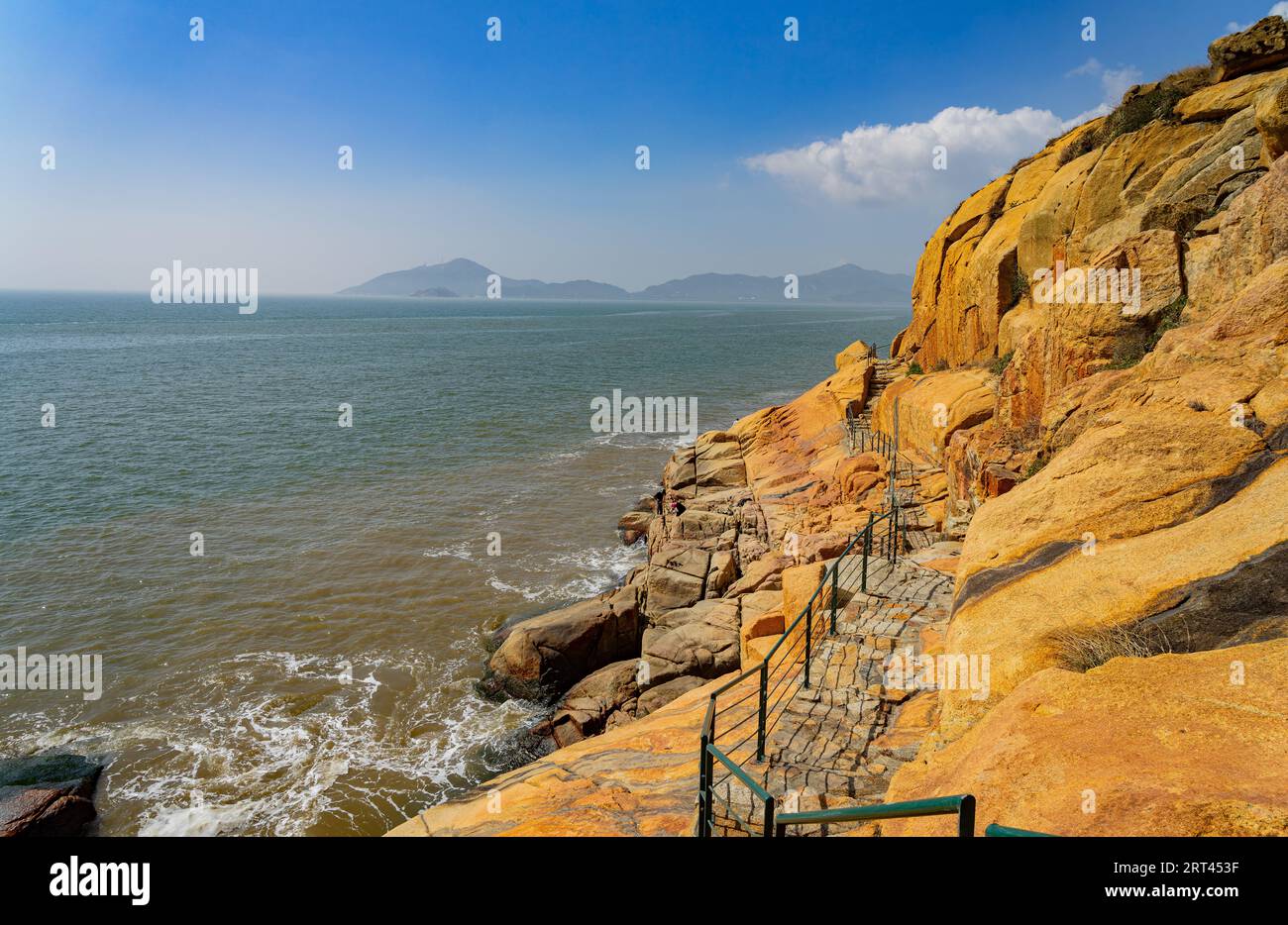 Sunny view of the landscape around Hac Sa Long Chao Kok Coastal Trail ...