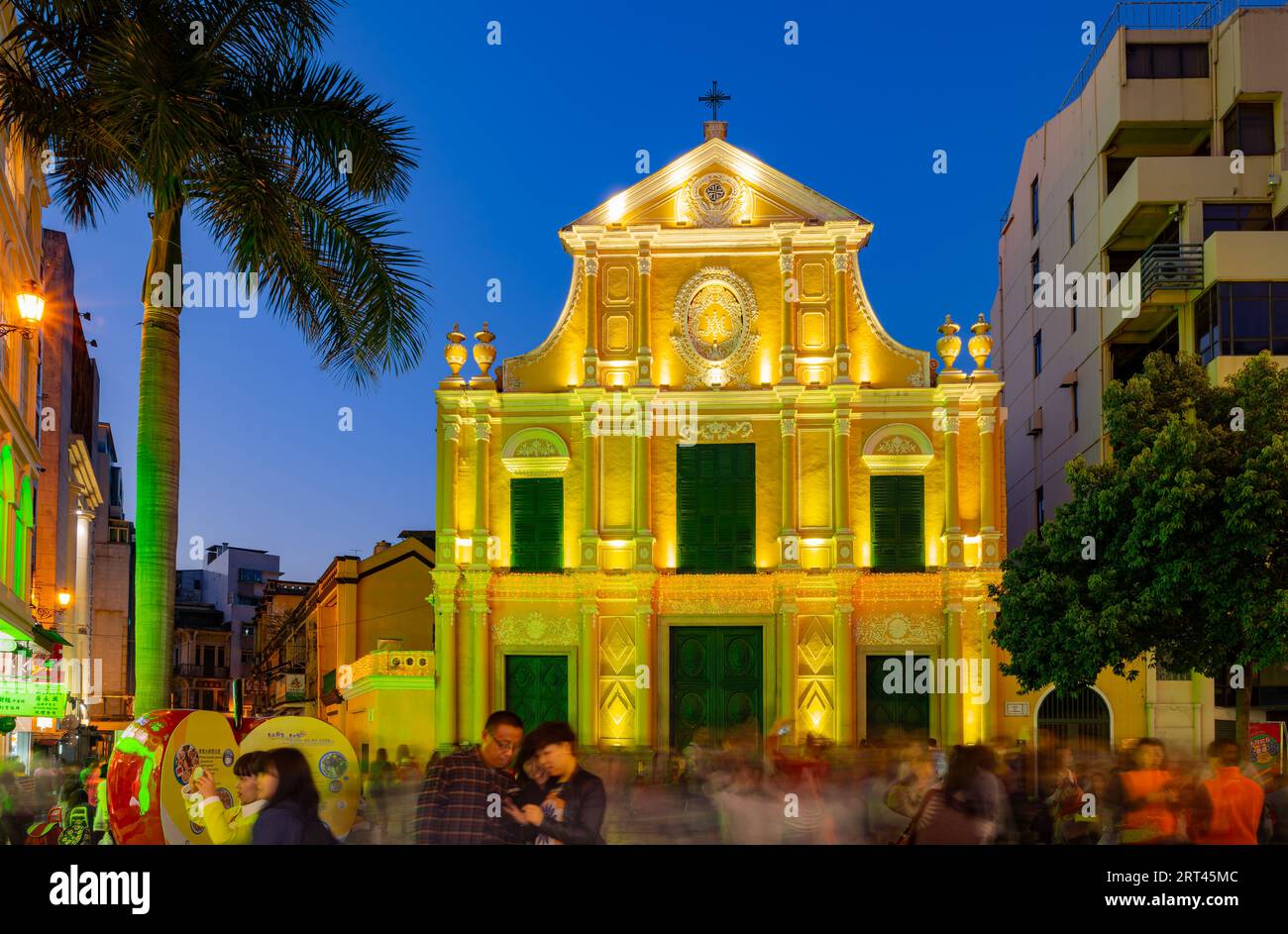 St dominics church at night macau hi-res stock photography and images - Alamy