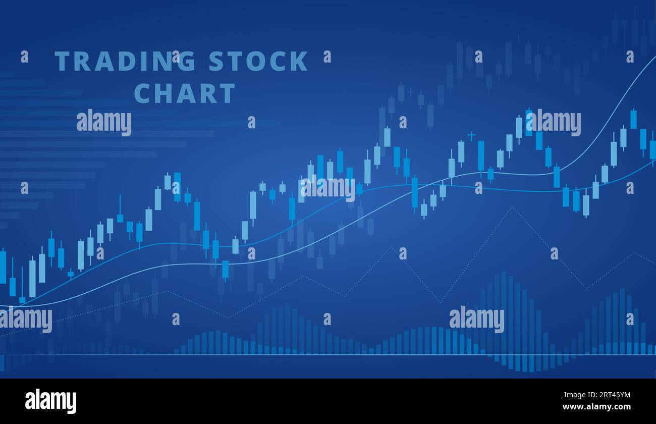 Candlestick chart, trading graphic online. Financial concept with forex candles indicators ...