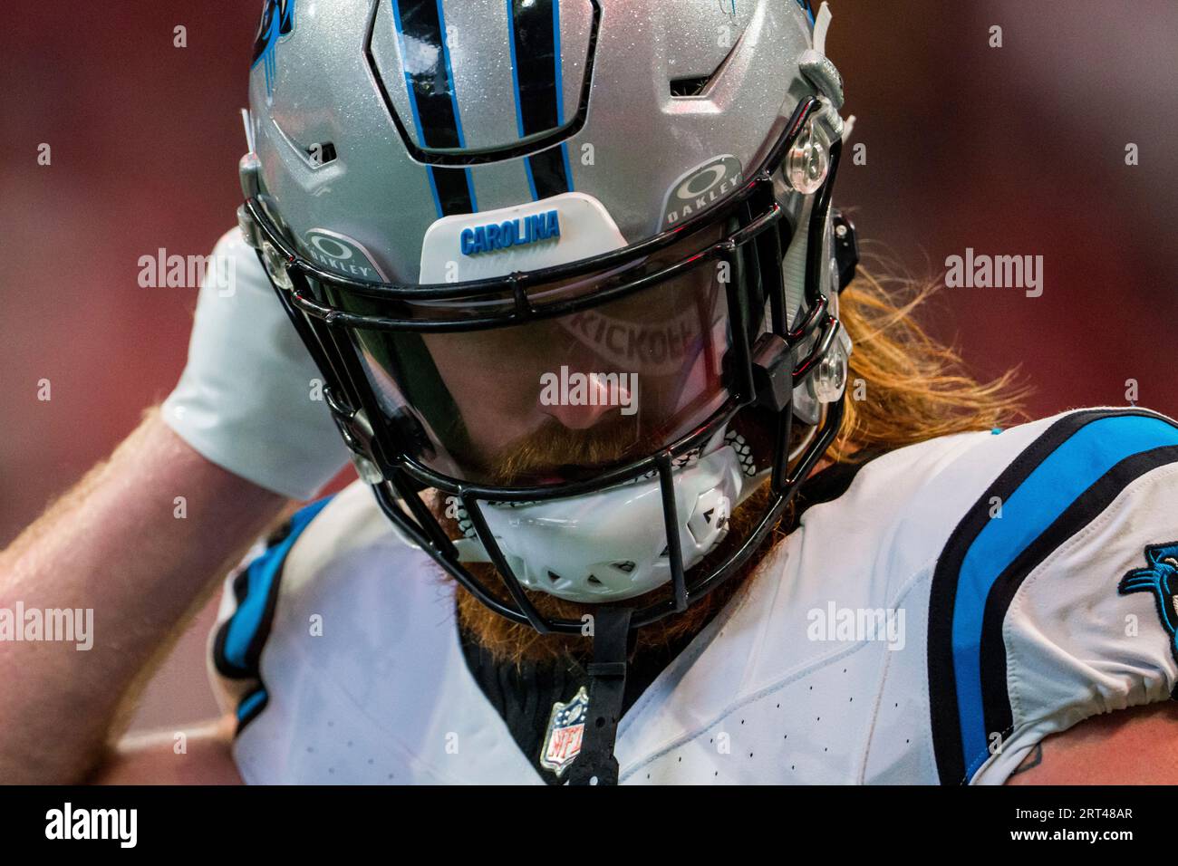 Carolina Panthers tight end Hayden Hurst (81) warms up before the first ...