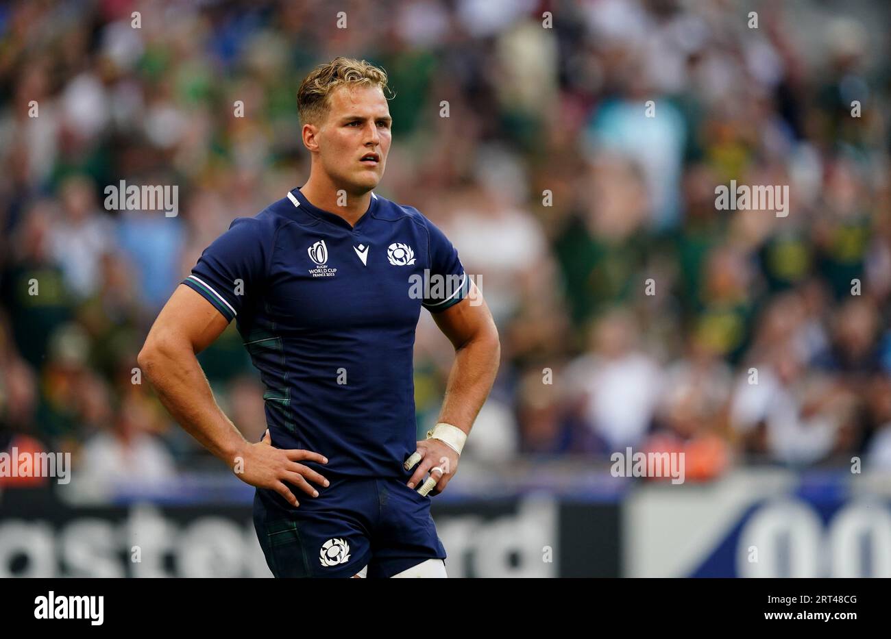 Scotland's Duhan van der Merwe during the 2023 Rugby World Cup Pool B ...