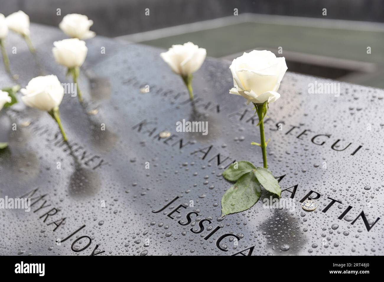Public, Flags and flowers are seen at the Pool site where the WTC ...