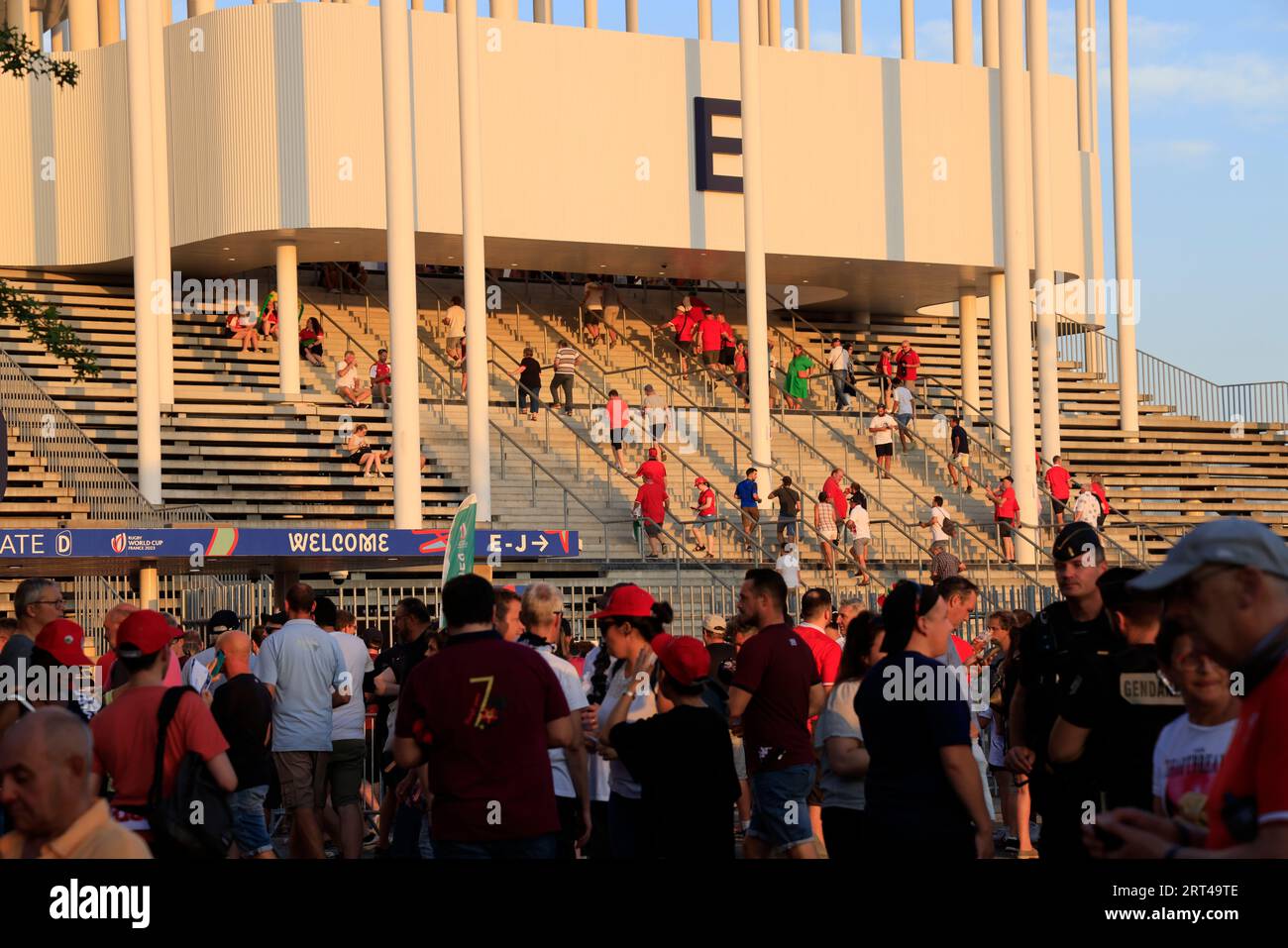 Bordeaux, France. September 10, 2023. All at the stadium! Welsh fans ...