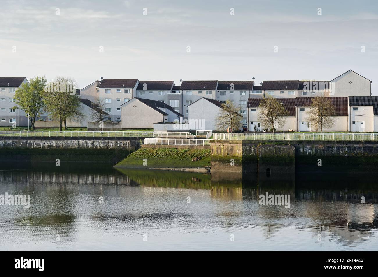 Council houses in poor estate with high populations and many social ...