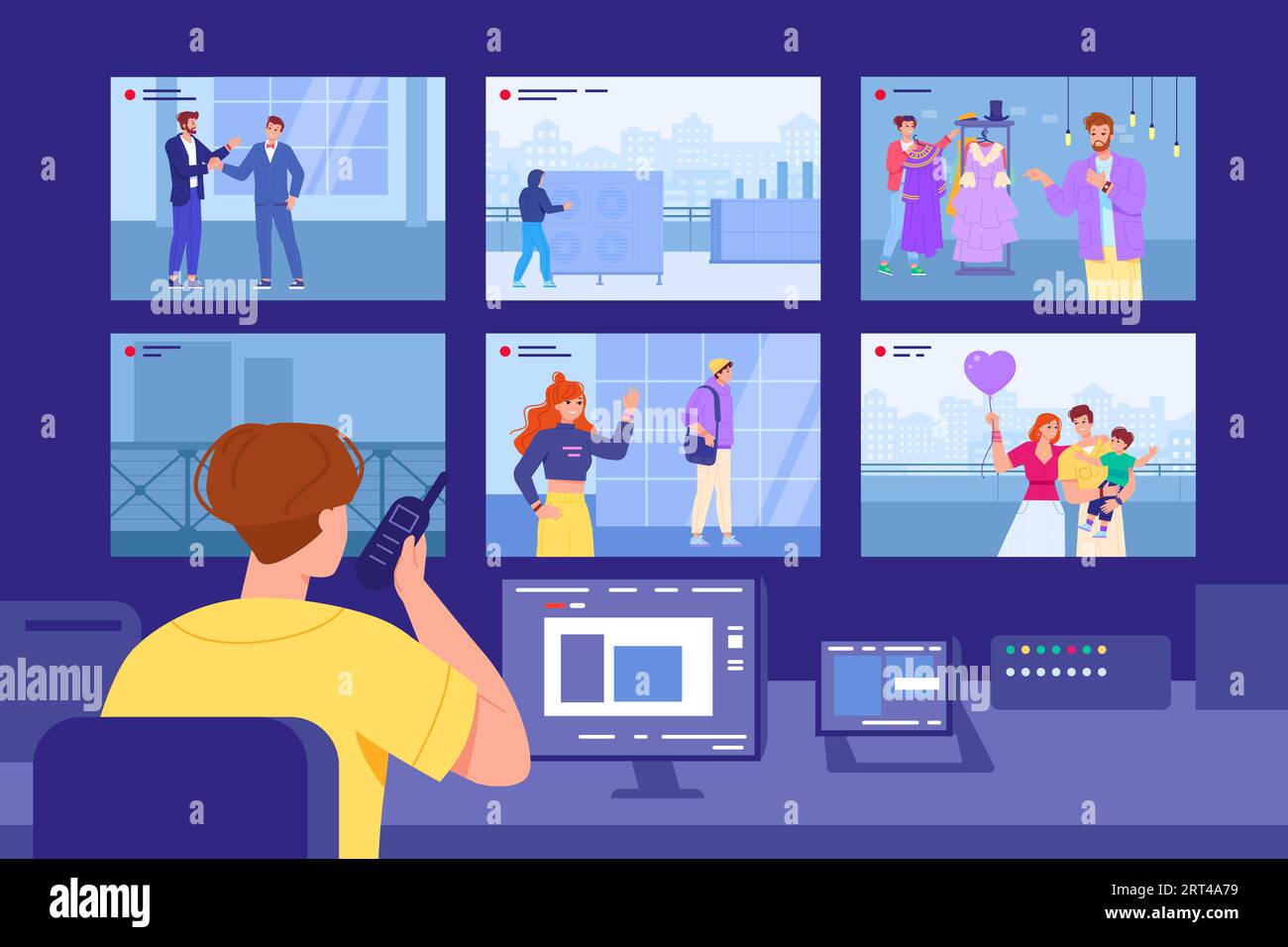 Surveillance camera room Stock Vector Images - Alamy