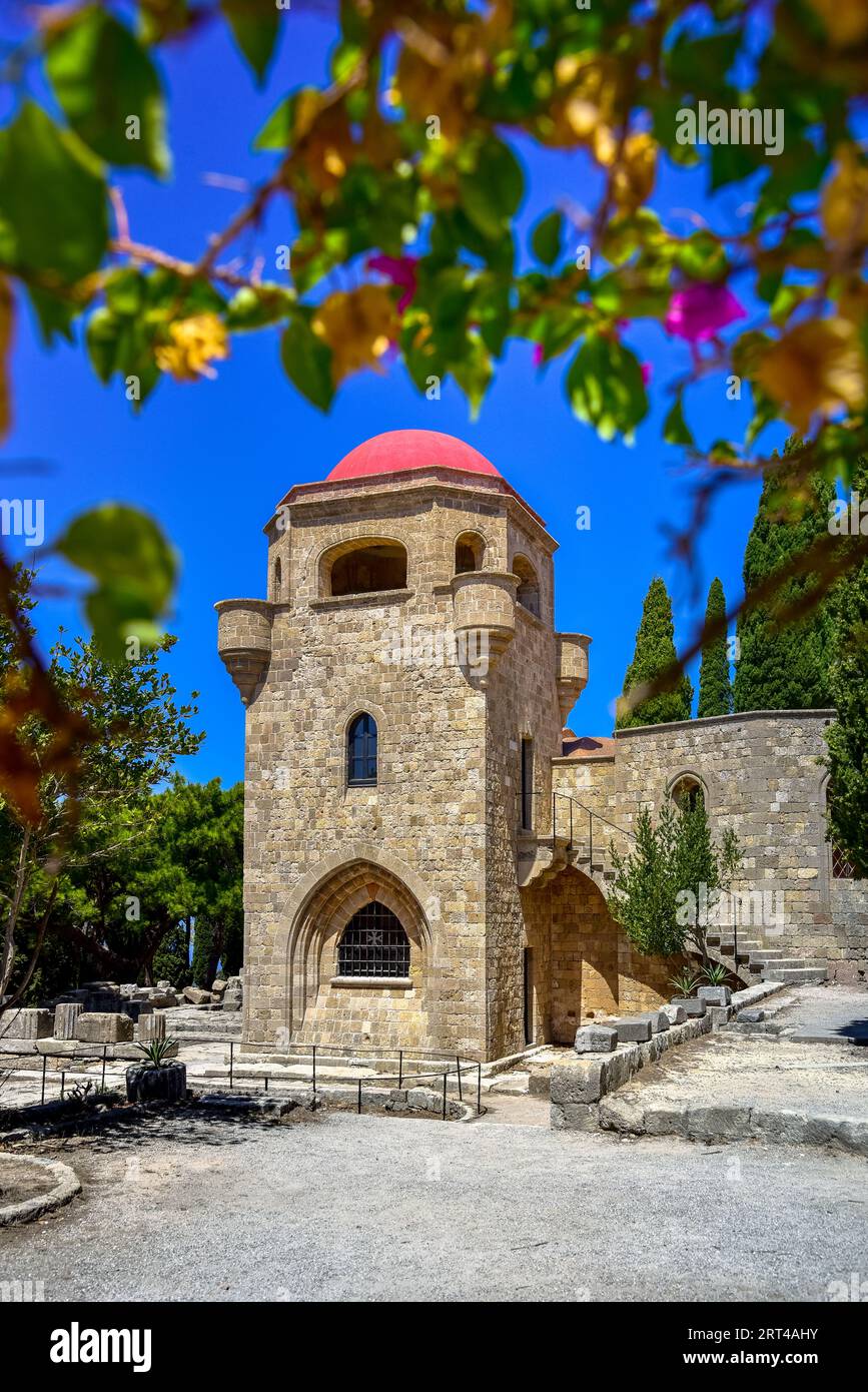 Monastery of Filerimos on Acropolis of Ialyssos, Rhodes island, Greece ...