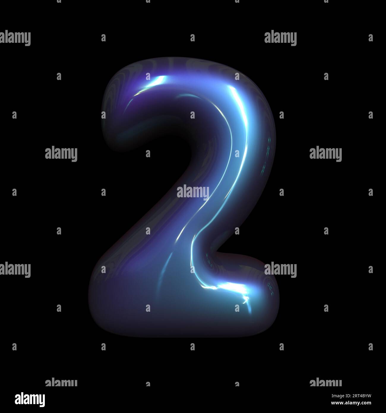 metaverse number 2 - 3d futuristic digit - Suitable for technology ...