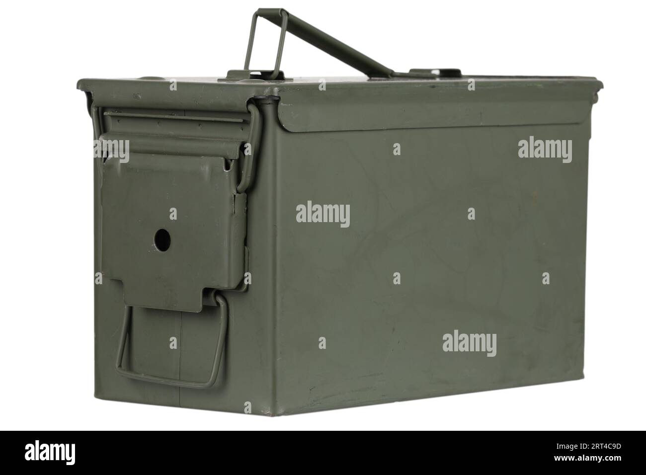 US army green metal ammo can for gun cartridges isolated on white Stock Photo - Alamy