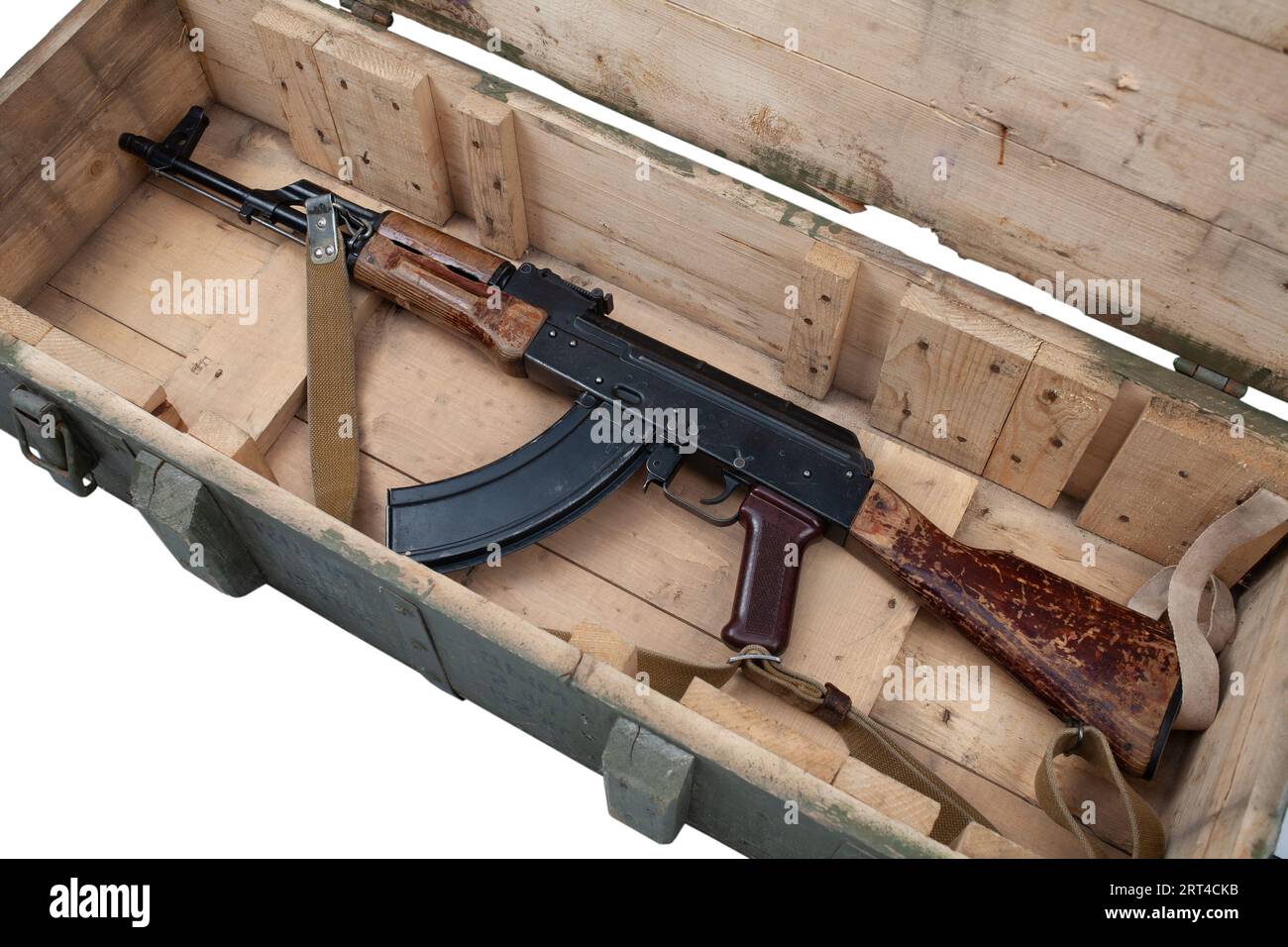 Kalashnikov AK47 gun in army green crate Stock Photo - Alamy