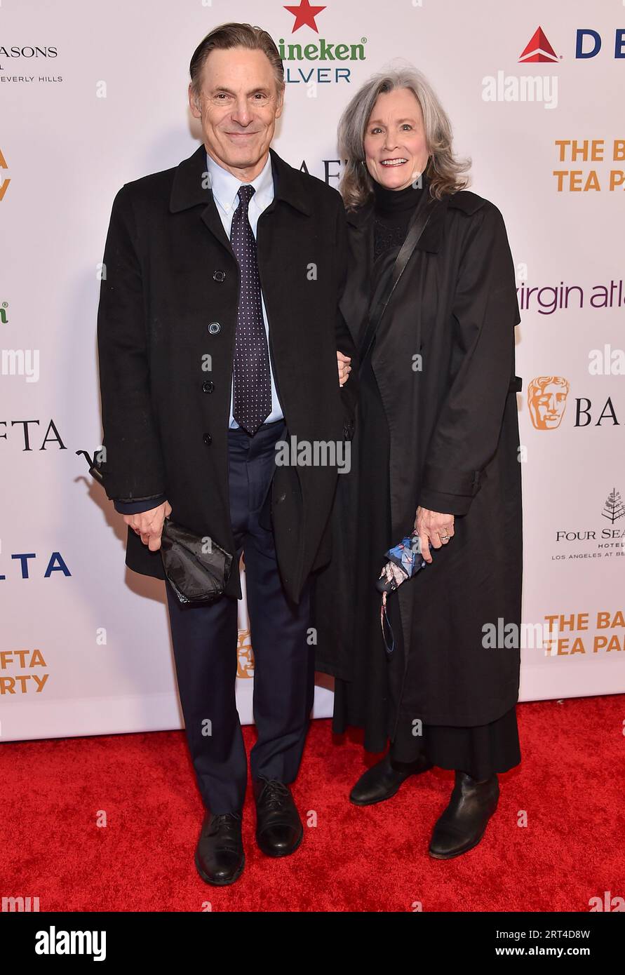 January 14, 2023, Beverly Hills, California, USA: Nicholas Guest and Pamela Guest arrives for ...
