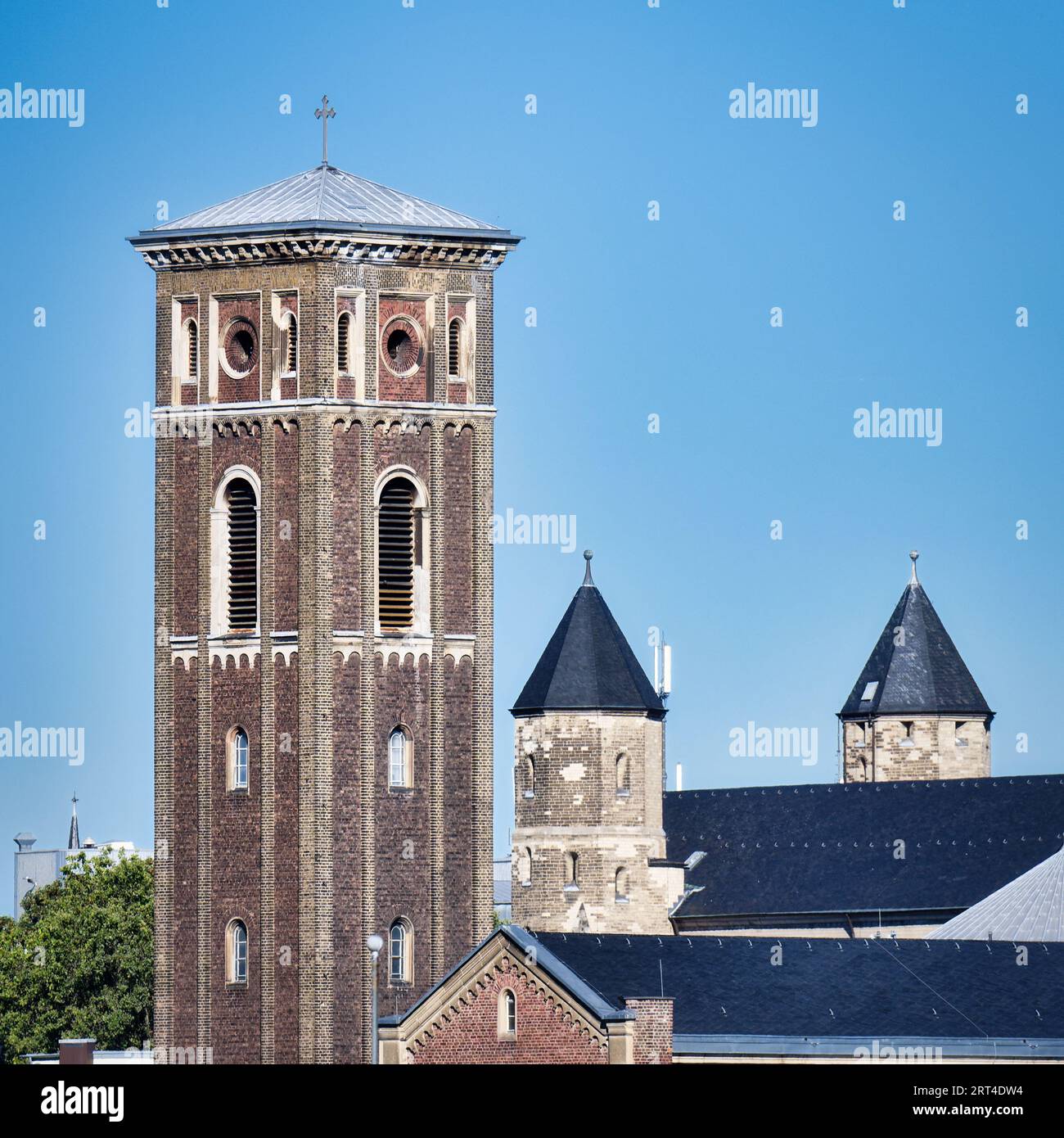 the steeple of the Trinitatiskirche, the oldest Protestant church in ...