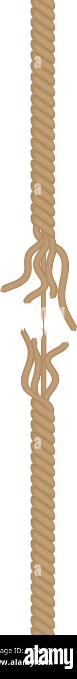 Torn cotton rope. Long broken rope, natural decorative cotton rope ...